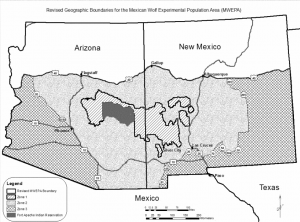 mexicanWolf-area-map - Protect The Wolves™