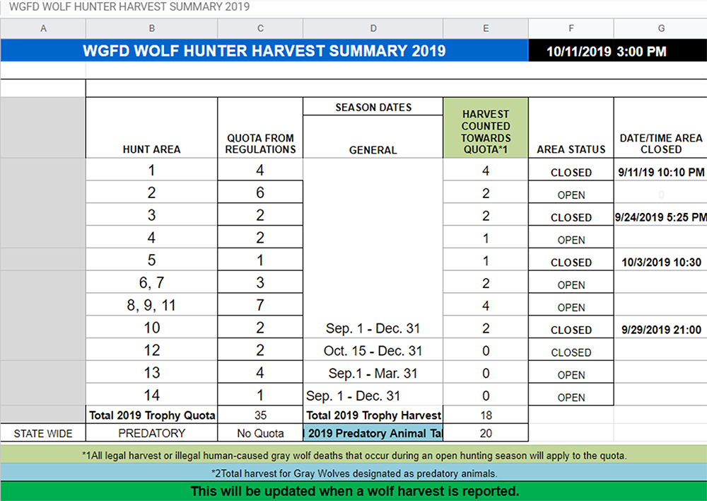 Wyoming Wolf Kill Trophy Zones slaughter 18 Possible Yellowstone Wolves ...